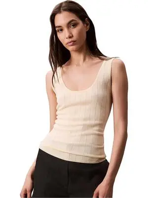 Calvin Klein Viscose Blend Rib Tank Top - Sweet Corn