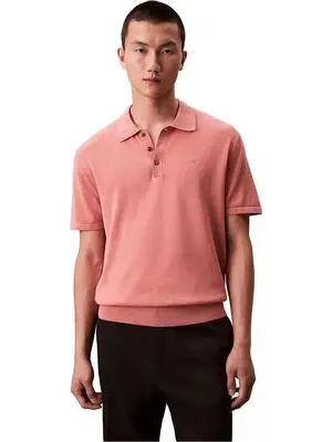 Calvin Klein Supima Cotton Polo Sweater - Sunset Rose