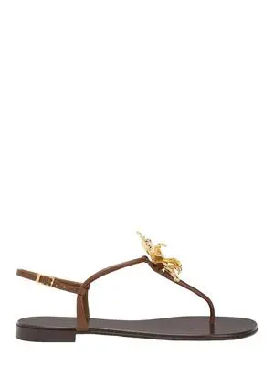GIUSEPPE ZANOTTI Orchid Leather Sandals - Brown