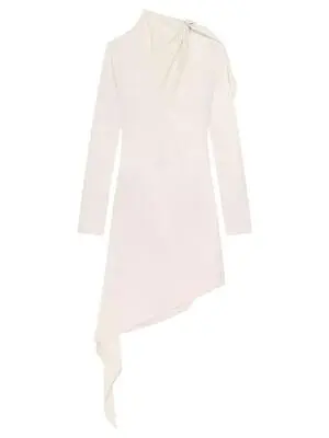 COURREGES Asymmetrical Long-sleeve Dress - Neutrals