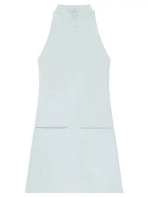COURREGES High-neck Sleeveless Dress - Blue