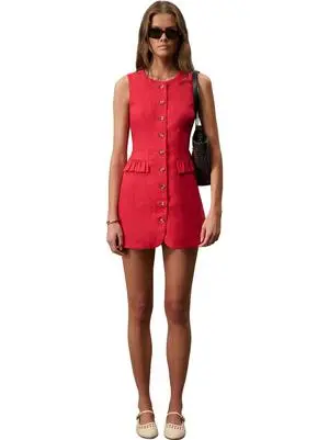 Posse X Matilda Button Down Mini Dress - Red