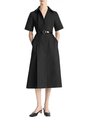 Vince Short Sleeve Shirt Dress - Black