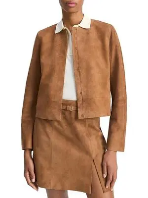 Vince Cropped Suede Jacket - Camarillo