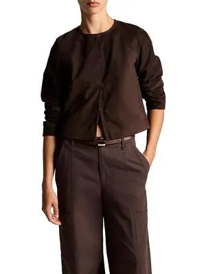 Vince Cropped Suede Jacket - Iron