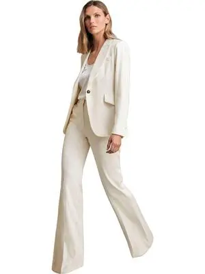 REISS Millie Wide-leg Tailored Trousers - Cream