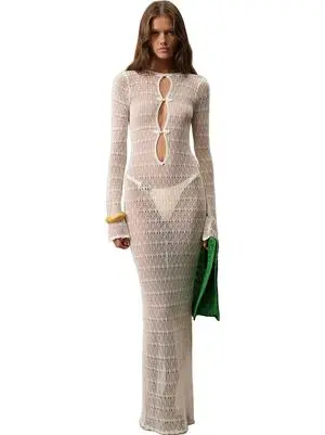 SAME Keyhole Crochet Dress - Cream