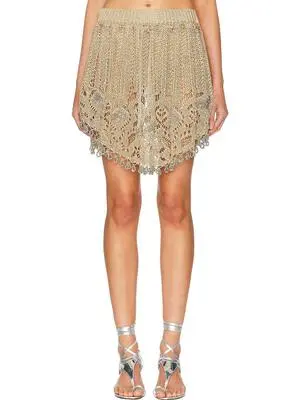 Rabanne Lurex Crochet Mini Skirt - Light Gold