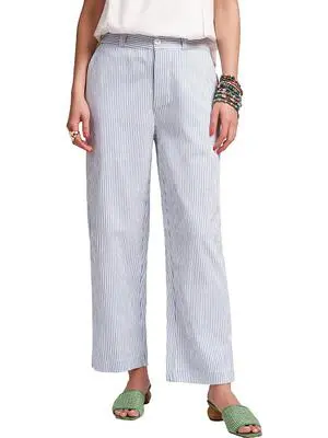 FRANCES VALENTINE Coleman Stripe Seersucker Pants - Light Blue/white