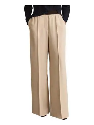 REISS Wilde Wide Leg Trousers - Neutral