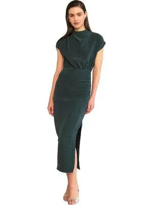 Saylor Delmara Pleated Midi Dress - Green