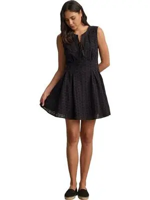 Velvet By Graham & Spencer Ruth Eyelet Mini Dress - Black