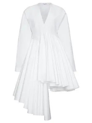 Alaïa Asymmetrical Belted Dress White