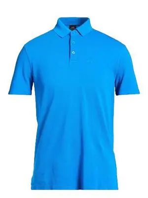 Armani Exchange Man Polo Shirt Azure Size M Cotton Azure