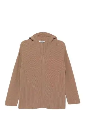 Max Mara Hooded Ribbed Jumper - Brown
