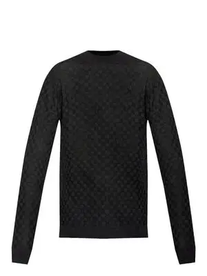Giorgio Armani Textured Knit Sweater - Black