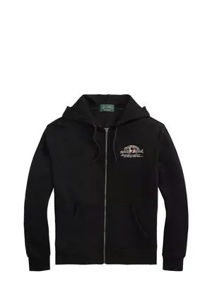 Polo Ralph Lauren Embroidered Logo Zip-up Hoodie - Black
