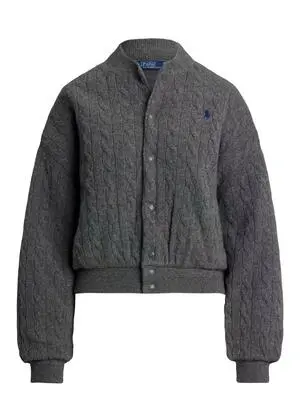 Ralph Lauren Cable-knit Bomber Jacket - Grey