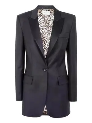 Blumarine Satin Single-breasted Blazer - Black