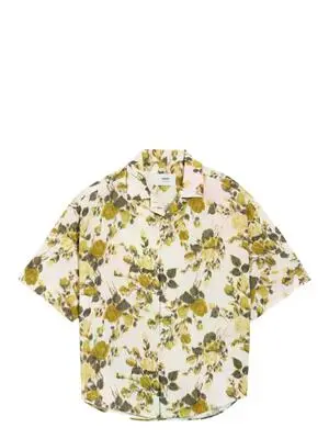 Ami Floral-print Short-sleeved Camp Shirt - Neutrals