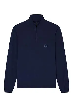 Giorgio Armani Virgin Wool Mock-neck Jumper - Blue