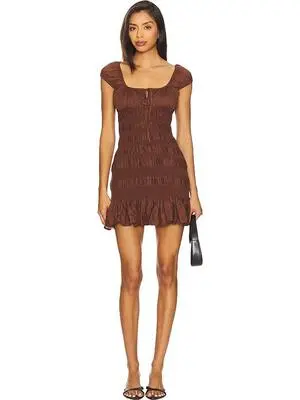 Tularosa Lucie Mini Dress - Chocolate Brown