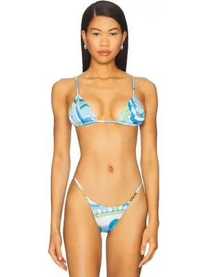 CIN CIN X Era Ruched Triangle Bikini Top - Ocean Blue