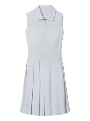 Tory Burch T Monogram Jacquard Pleated Golf Dress - Light Blue T Monogram Mini Sport