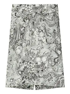 TORY BURCH Printed Viscose Midi Skirt