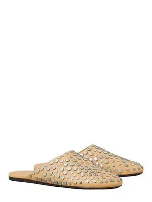 Tory Burch Studded Leather Mule - Cantucci/silver
