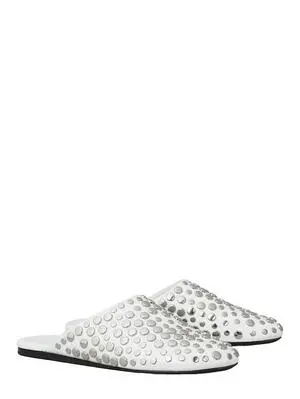 Tory Burch Studded Leather Mule - Cloud/silver