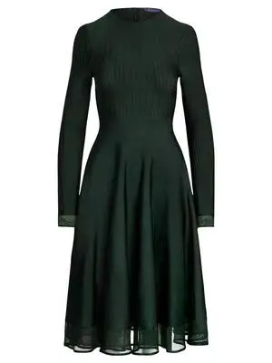 Ralph Lauren Long-sleeve Ribbed Midi Dress - Green