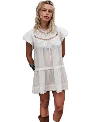 Free People Clarise Mini Dress Clean Ivory