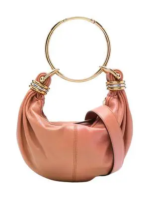 Chloé Mini Leather Tote Bag With Metallic Handle - Brown