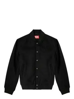 DIESEL® Embroidered Logo Bomber Jacket - Black