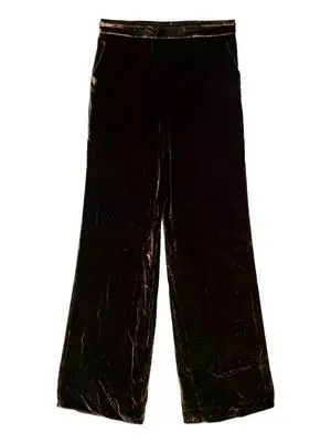 Etro Wide Leg Velvet Trousers - Brown