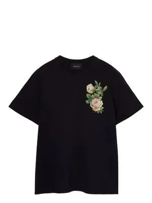 Simone Rocha Rose-print T-shirt - Black