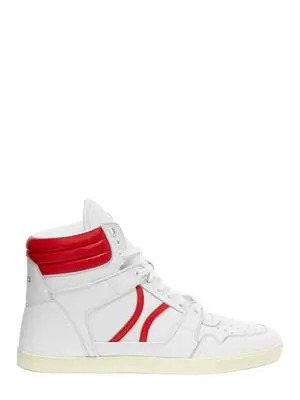 Celine Break Mid Leather Sneakers - White