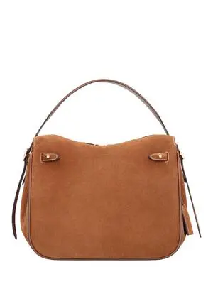 Ralph Lauren Suede Top Handle Bag - Brown