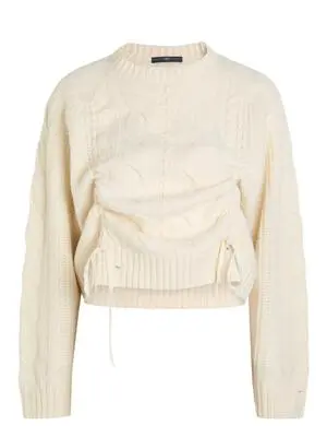 High Cable-knit Jumper - Cream