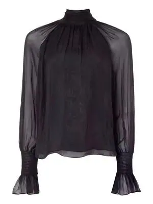 TEMPERLEY LONDON Quintette Ruffled-cuff Blouse - Black