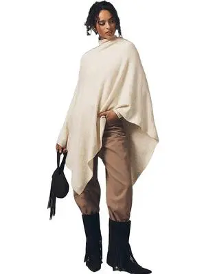 FLAT WHITE Poncho Sweater - Ivory