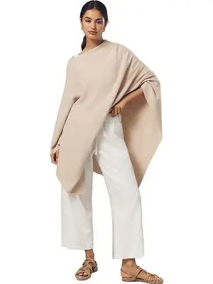 FLAT WHITE Poncho Sweater - Pink