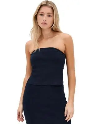 PERFECTWHITETEE Talula Tube Top - Navy