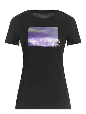 Armani Exchange Printed Cotton T-shirt - Black