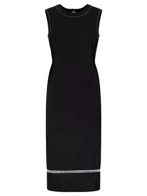 Marni Stitched-detail Sleeveless Midi Dress - Black