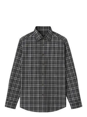Burberry Flannel Check Cotton Shirt - Grey