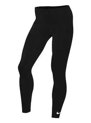 Nike Small Swoosh Logo Plain Leggings - Black