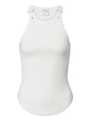 COURREGES Courrèges Buckle Ribbed-knit Tank Top - White