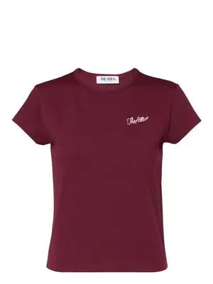 Attico Logo Cropped Cotton Jersey T-shirt - Burgundy
